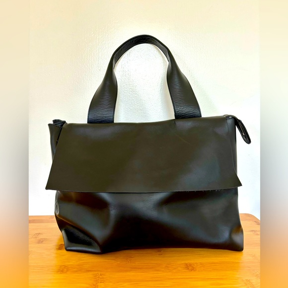 COS | Bags | Cos Black Leather Shoulder Bag | Poshmark